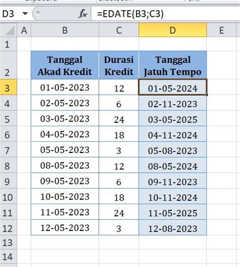 Rumus Untuk Menghitung Tanggal Jatuh Tempo Di Excel Dengan Cepat Dan