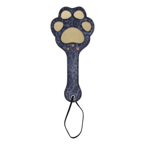 Sex And Mischief Cougar Paw Paddle Navy Bluegold Spanking Paddle