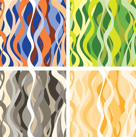 Wave Seamless Pattern Set Abstract Wavy Floral Ornaments 523935 Vector Art At Vecteezy