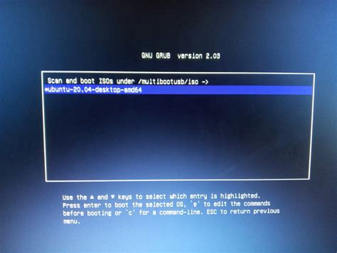 Tento instalar o Linux por um pendrive bootavel e paro no grub selection a iso mas não acontece