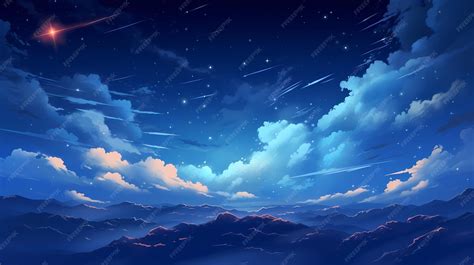Premium Ai Image Beautiful Cartoon Illustration Of Starry Sky