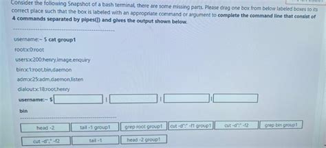Solved Consider The Following Snapshot Of A Bash Terminal