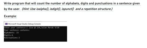 Solved Write Program That Will Count The Number Of