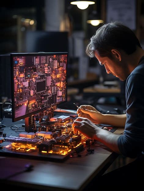 Premium Ai Image A Teen Designing 3d Models On An Outdated Pc Focused And Ski Digital Native