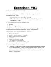 Exercise 01 Docx Exercises 01 Note Chapter 01 Exercise Questions Homework 1 After Reading
