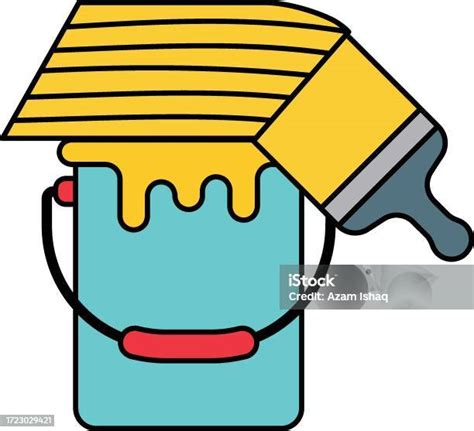 표준 페인트 갤런 또는 캔 벡터 아이콘 디자인 핸디맨 서비스 기호 주택 수리 기호 토목 공학 및 건축 계약자 스톡 일러스트레이션 페인트 어플리케이터 개념이 있는 페인트팟