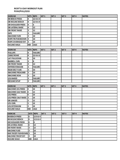 Push Pull Legs Program Pdf Technology And Engineering