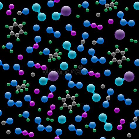Chemistry Atomic Molecular 3d Structure Seamless Pattern Abstract Design Concept For Science