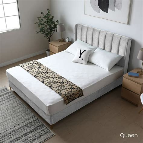 Adele Velvet Bed Frame Fully Assembled Furniture And Home Living Furniture Bed Frames