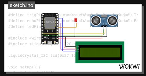 Ultrasonic Lcd Ino Wokwi ESP STM Arduino Simulator