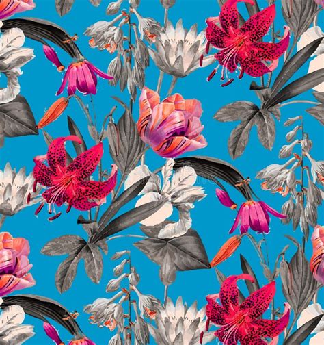 Beautiful Seamless Floral Pattern Flower Vector Illustration Elegance Wallpaper Stock