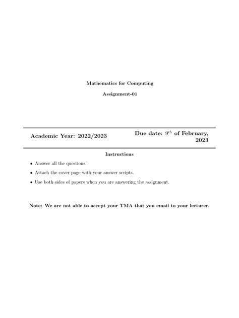 Mathematics For Computing Tma1 Pdf First Order Logic Proposition
