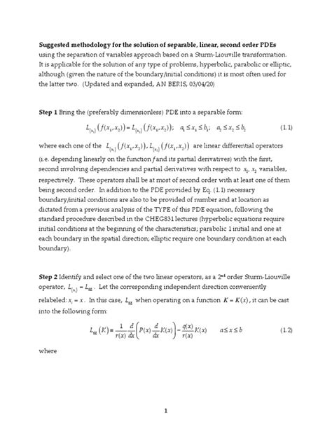a comprehensive methodology for solving separable linear second order
