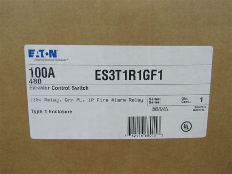 Eaton Es3tt1r1gf1 Safety Switches Elevator Control Switch 1p 100a 480v