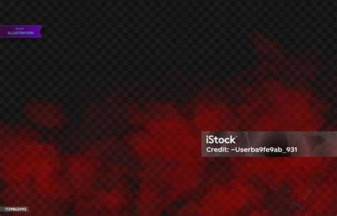 붉은 안개 또는 연기 색상 절연 투명 특수 효과 흰색 벡터 흐린 안개 스모그 배경 벡터 일러스트 빨강에 대한 스톡 벡터 아트 및