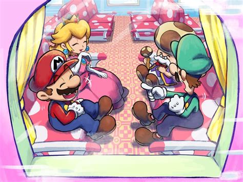 Princess Peach Mario Luigi And Toadsworth Mario And 1 More Drawn