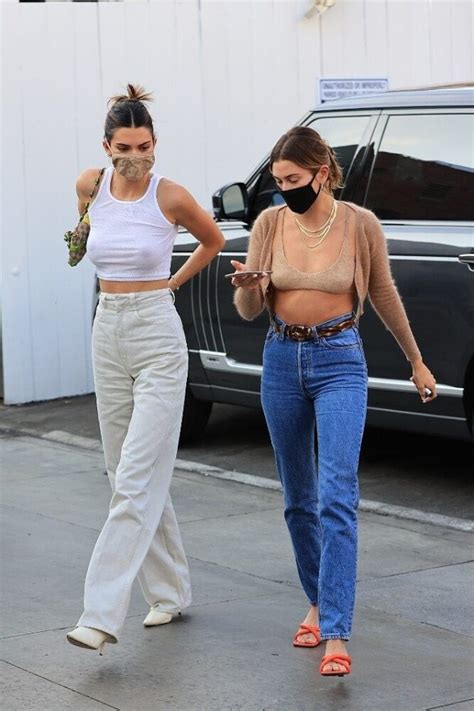 Kendall Jenner And Hailey Baldwin In See Through Tops Photos The Fappening