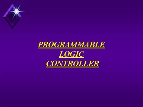 PROGRAMMABLE LOGIC CONTROLLER Control Systems Types Programmable Logic