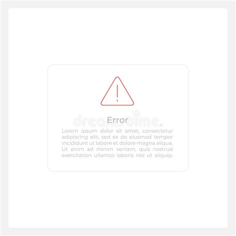 Error Notification UI Element Template Stock Vector Illustration Of Graph Template