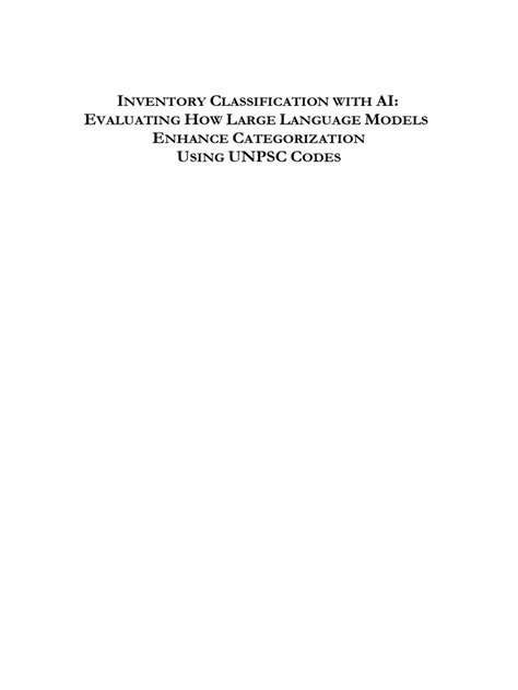 Inventory Classification With Ai Evaluating How Large Language Models