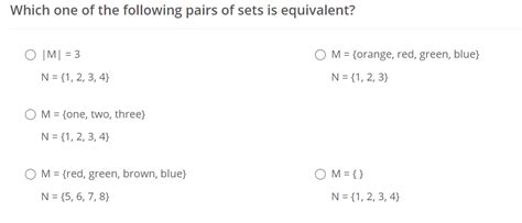 Solved Which One Of The Following Pairs Of Sets Is Chegg Com