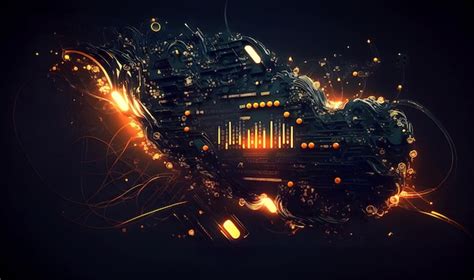 Premium Photo Dark Background Featuring Interconnected Dots And Lines Symbolizing Technology