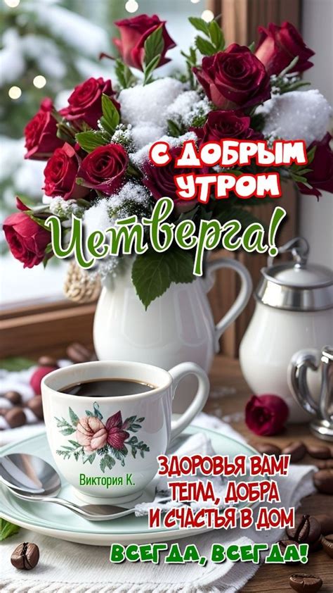 С добрым утром Четверга Good Morning Coffee Time Cards