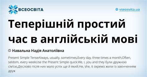 Теперішній простий час в англійській мові Англійська мова