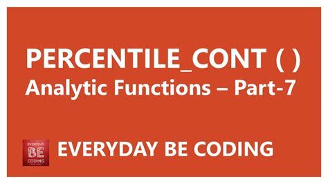 Percentilecont Analytic Function In Sql Server 7 Sqlserver Percentilecont Analytics Youtube