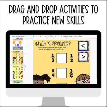 Comparing Fractions Google Classroom Slides Lessons Practice Review Activities