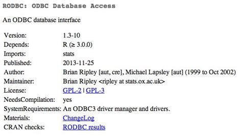 Rodbc Odbc Database Access