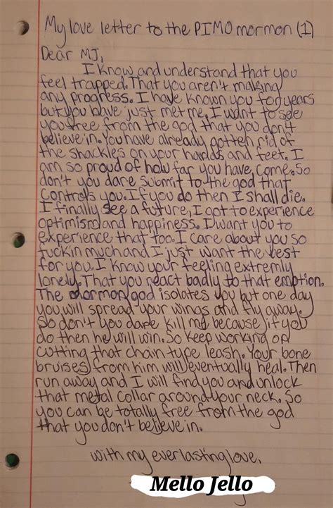 My Love Letter To The Pimo Mormon 1 R Exmormon