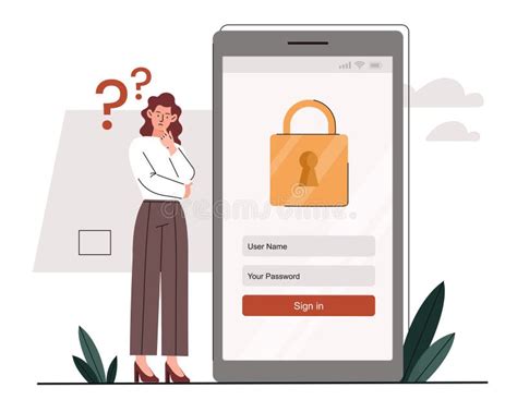 Woman With Password Stock Vector Illustration Of Technology 275957553