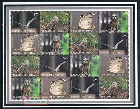 Tonga 2012 Owls Airmail Express Sheet Issue