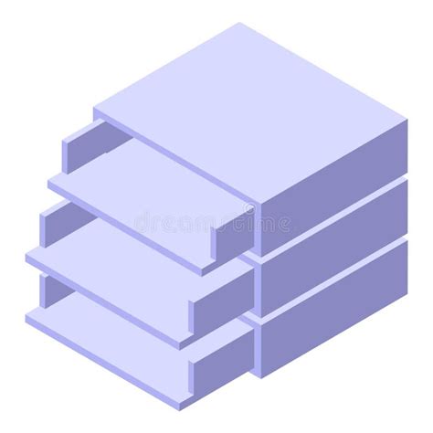 Box Data Letter File Icon Isometric Vector Cabinet Case Folder Stock