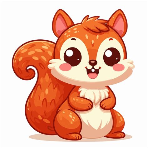 배경에 귀여운 다람 ⁇ 만화 ⁇ 터 프리미엄 벡터