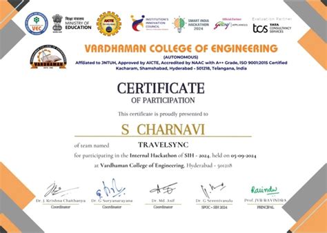 Charnavi S On Linkedin Hackathon Vardhamancollegeofengineering