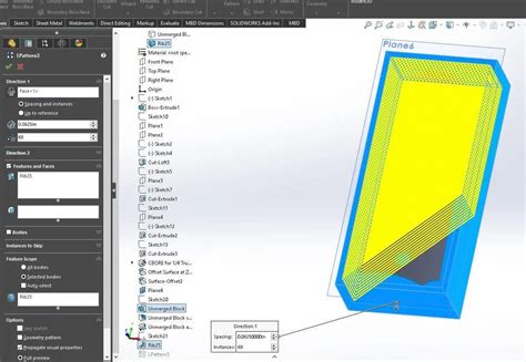Rib Pattern Not Following Through Rsolidworks