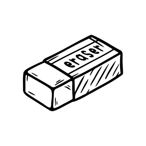 Premium Vector Rubber Pencil Eraser Doodle Sketch Hand Drawn Icon