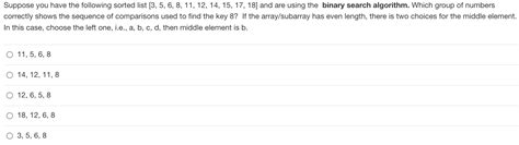 Solved Suppose You Have The Following Sorted List 3 5 6 Chegg
