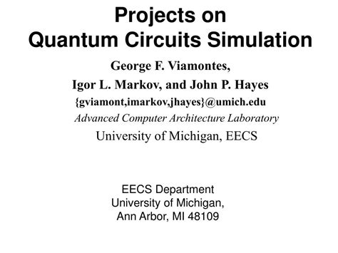 Ppt Projects On Quantum Circuits Simulation Powerpoint Presentation Free Download Id1008231