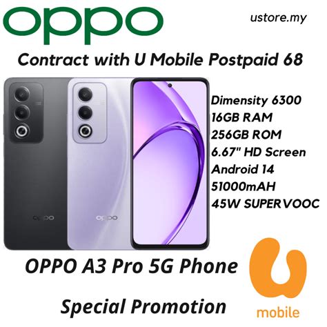Oppo A Pro G Phone Gb Ram Gb Rom Bundle U Mobile Postpaid With Months Contract