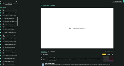 410 Error On Using Edge Colliders Ask Gamedevtv
