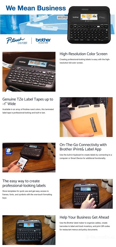 Brother P Touch PT D BT Bluetooth Label Maker DeviceDeal