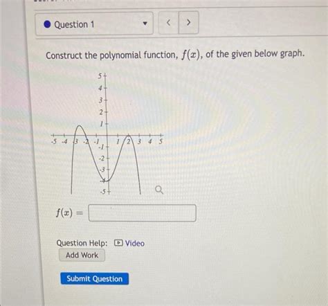 solved question 1 construct the polynomial function f x