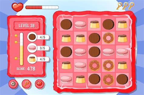 요소가 있는 게임 배경 템플릿 무료 벡터