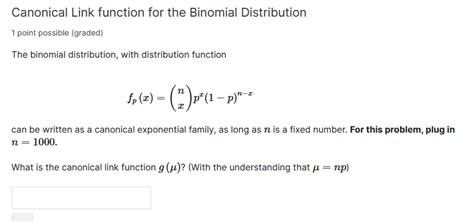 Canonical Link Function For The Binomial StudyX
