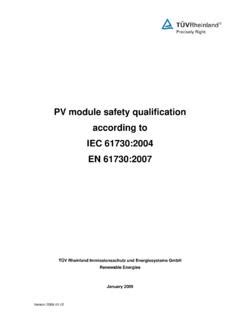 PV Module Safety Qualification According To IEC Pv Module Safety Qualification According To