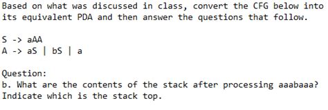 Solved Based On What Was Discussed In Class Convert The Cfg