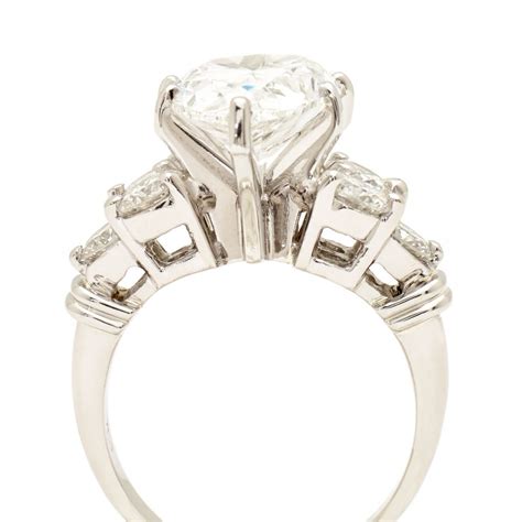 450 Carat Pear Shaped Diamond Ring With Sidestones Van Rijk Estate